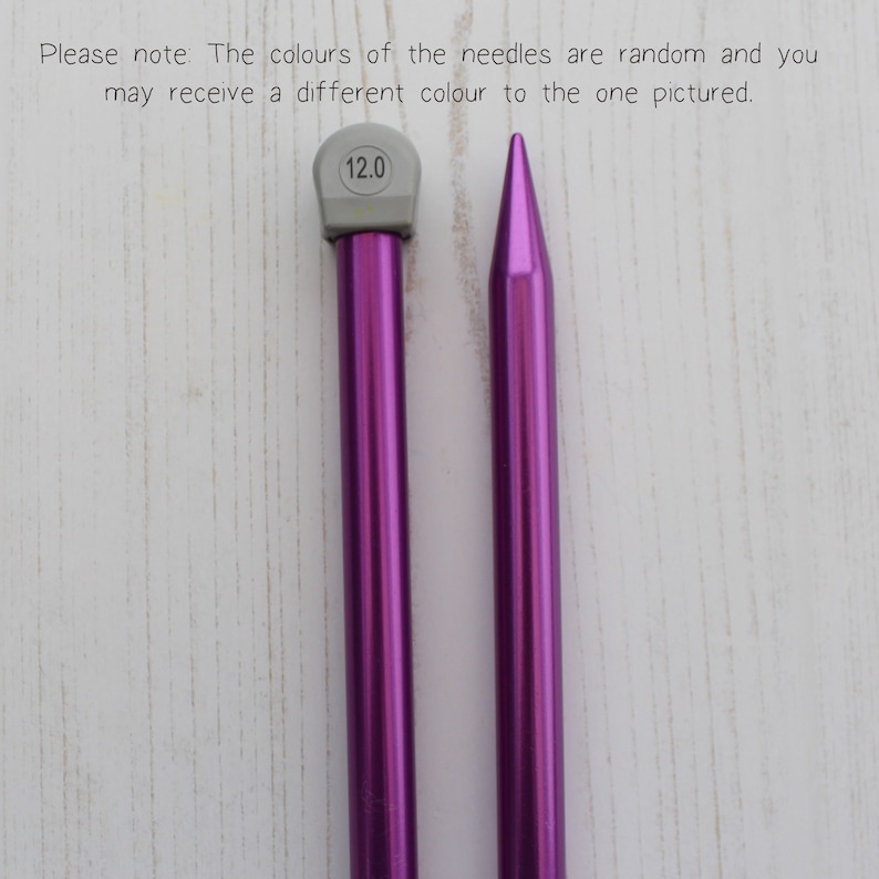 Coloured Knitting Needles Aluminium Metal Knit Pins 15 Sizes - Etsy