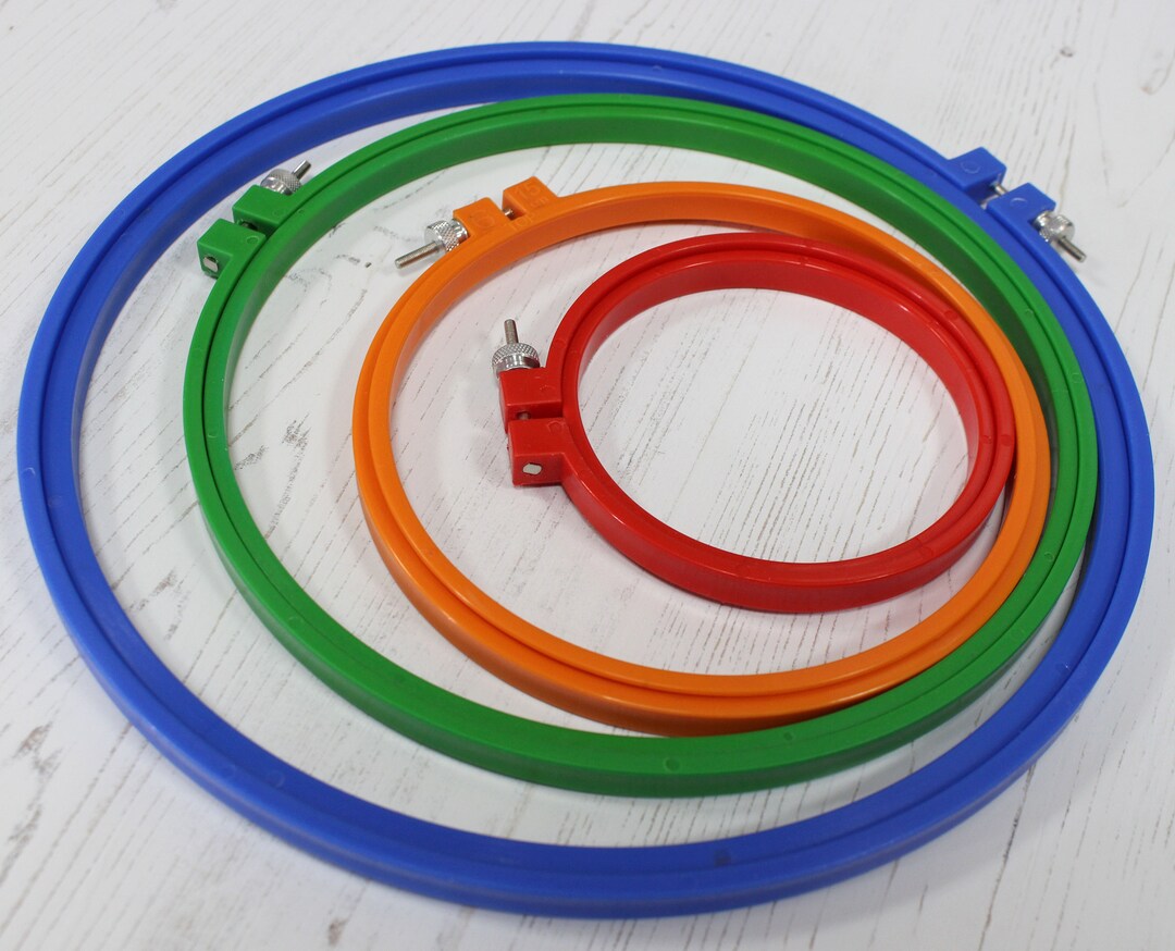 Plastic Embroidery Hoop Cross Stitch Craft Ring Pack of 4 Hoops 4, 6, 8 ...