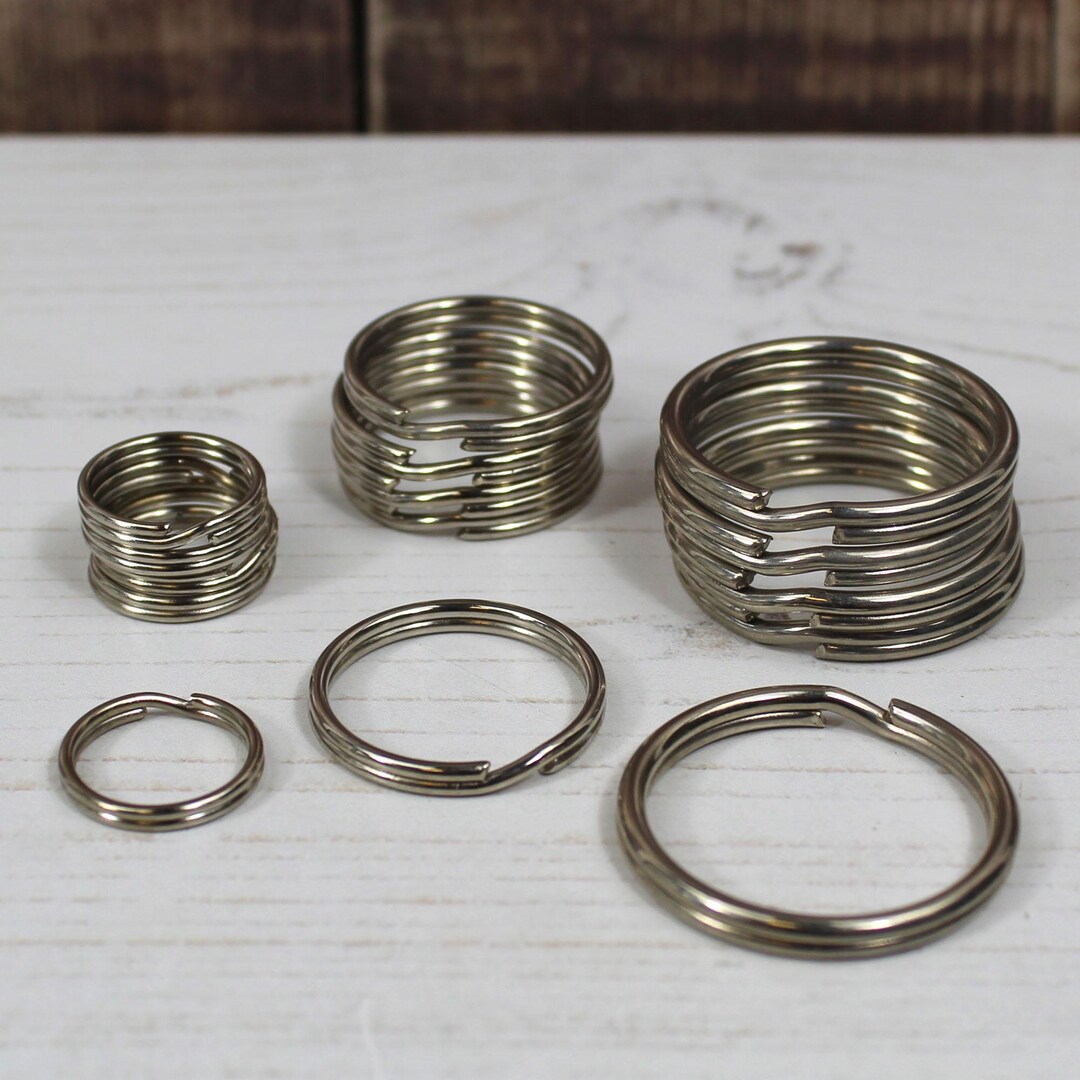 Split Rings Round Silver Metal Binding Key Ring Hoops in 16mm, 24mm ...