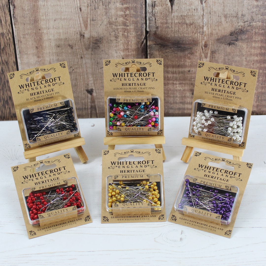 Whitecroft Heritage Pearl Head Pins 6 Colours Dressmakers Tailors Craft ...