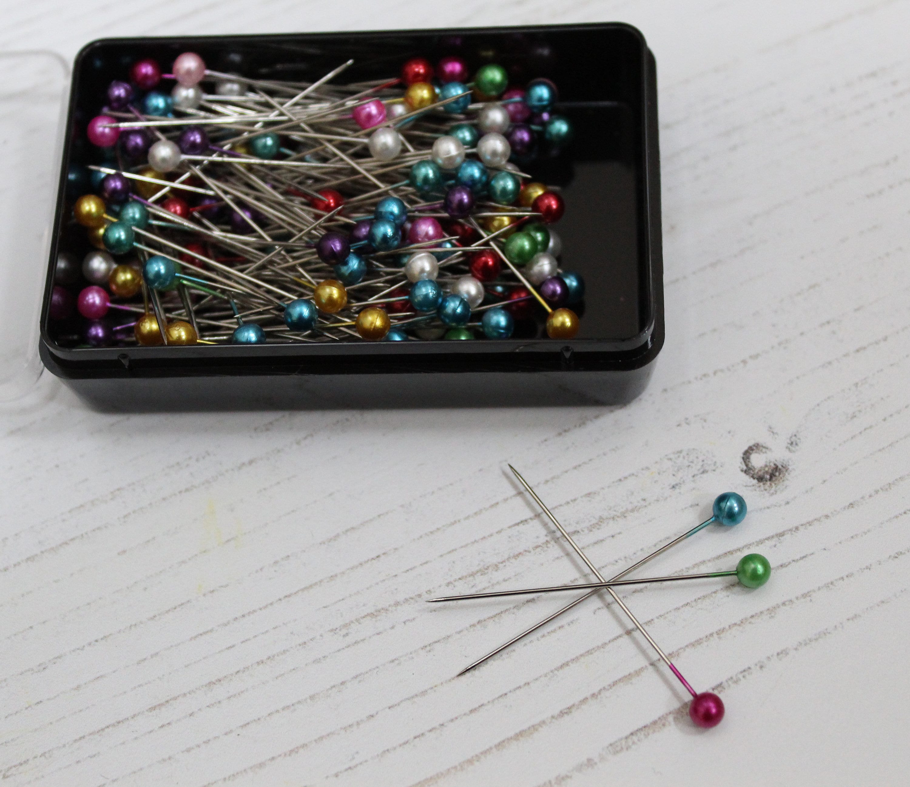 144 Pearl Head Pins 10 Coloured Options for Dressmaking Craft Sewing ...