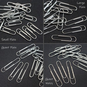 Steel Small Large Giant Paper Clips Silver Metal Coloured 10 Types ...