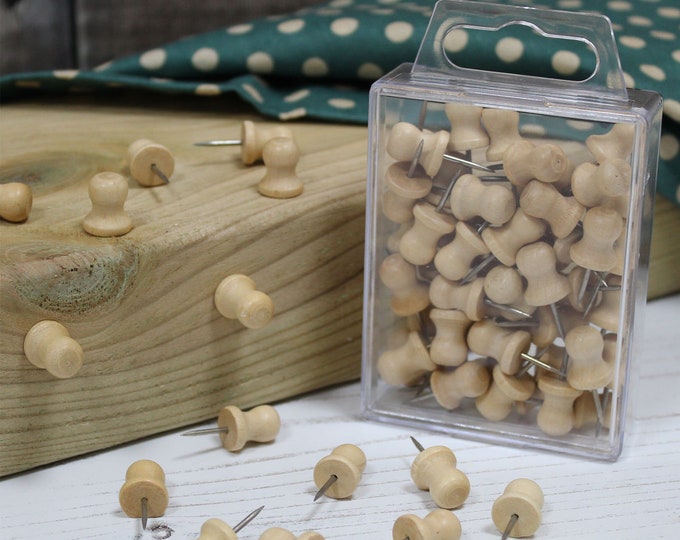 20 Wood Thumb Tacks Natural Wood Pushpins for Your Home or Office ...