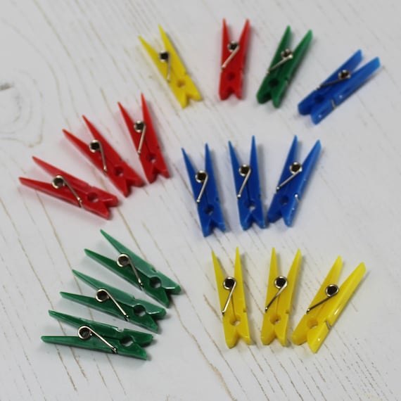 Plastic Mini Pegs 5 Coloured Options for Paper Card Picture & - Etsy