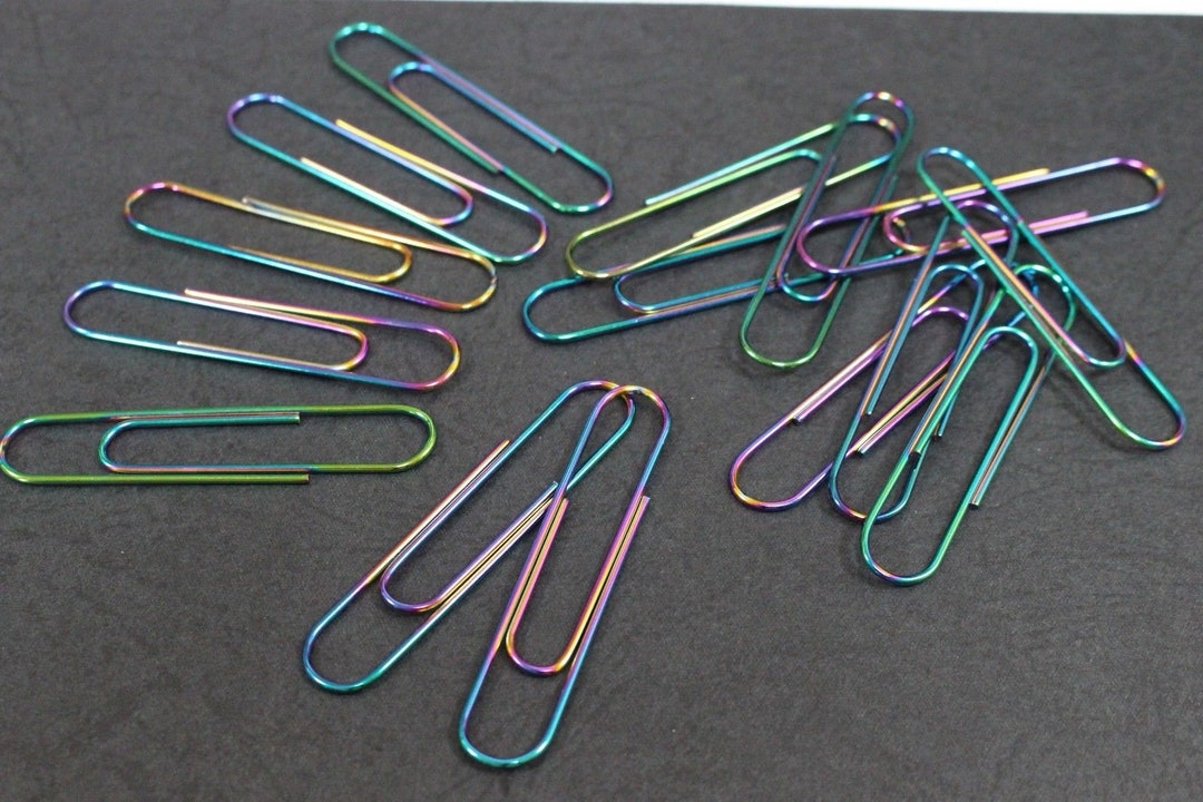 Giant Jumbo 75mm Paper Clips Metallic Explosion of Rainbow - Etsy