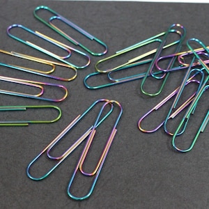 Giant Jumbo 75mm Paper Clips Metallic Explosion of Rainbow Coloured ...