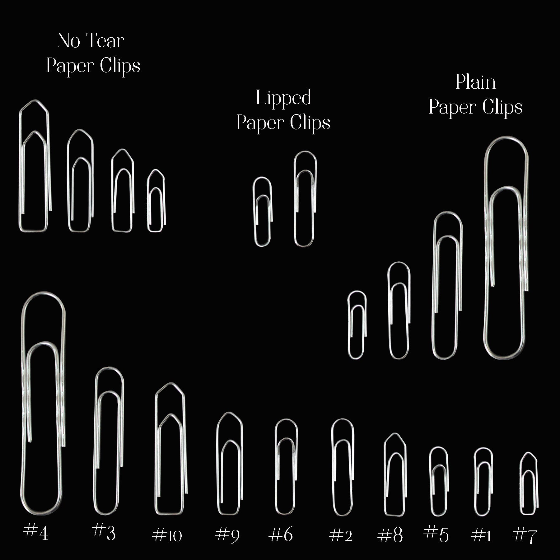 Clips de papel de acero, pequeños, grandes y gigantes, de metal ...