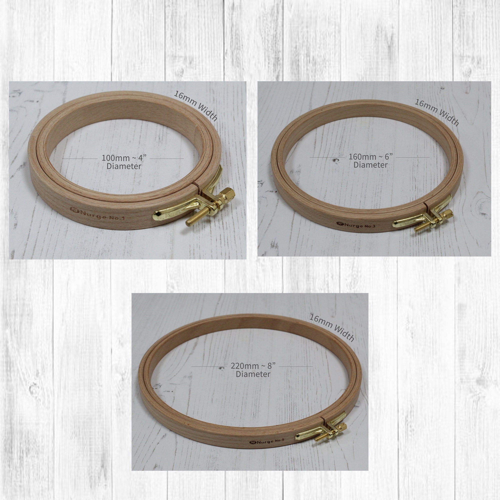 Nurge Wooden Embroidery Hoop Cross Stitch Beech Wood Ring Pack | Etsy