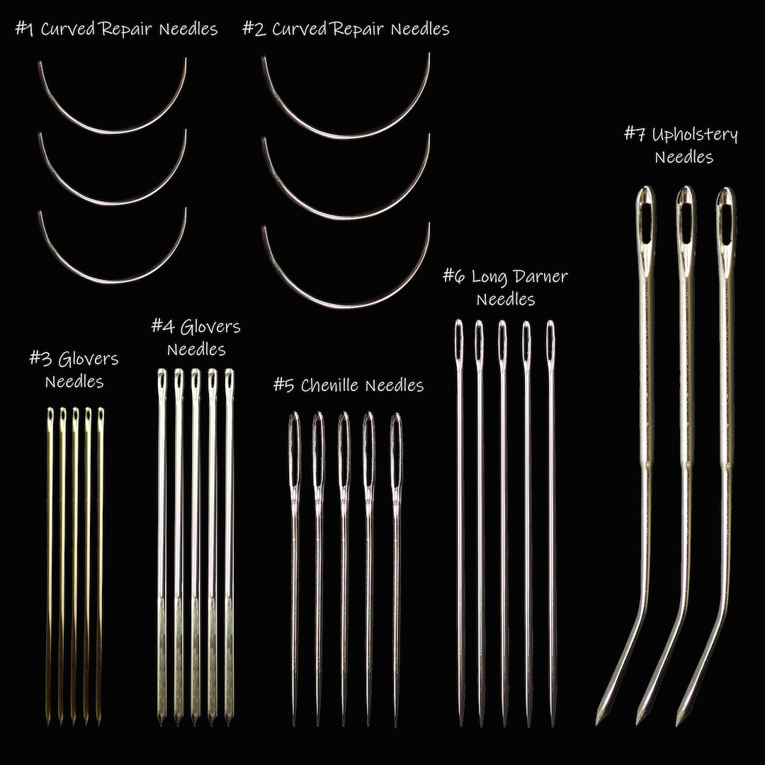 Crafty Hand Sewing Needles Curved Repair Glovers Chenille Darning ...