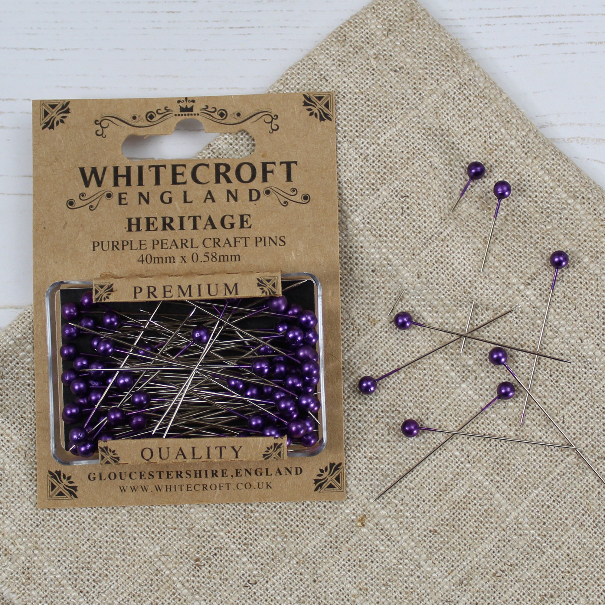 Whitecroft Heritage Pearl Head Pins 6 Colours Dressmakers - Etsy