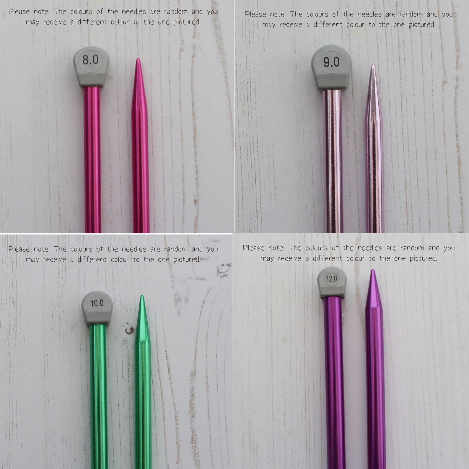 Coloured Knitting Needles Aluminium Metal Knit Pins 21 Sizes - Etsy