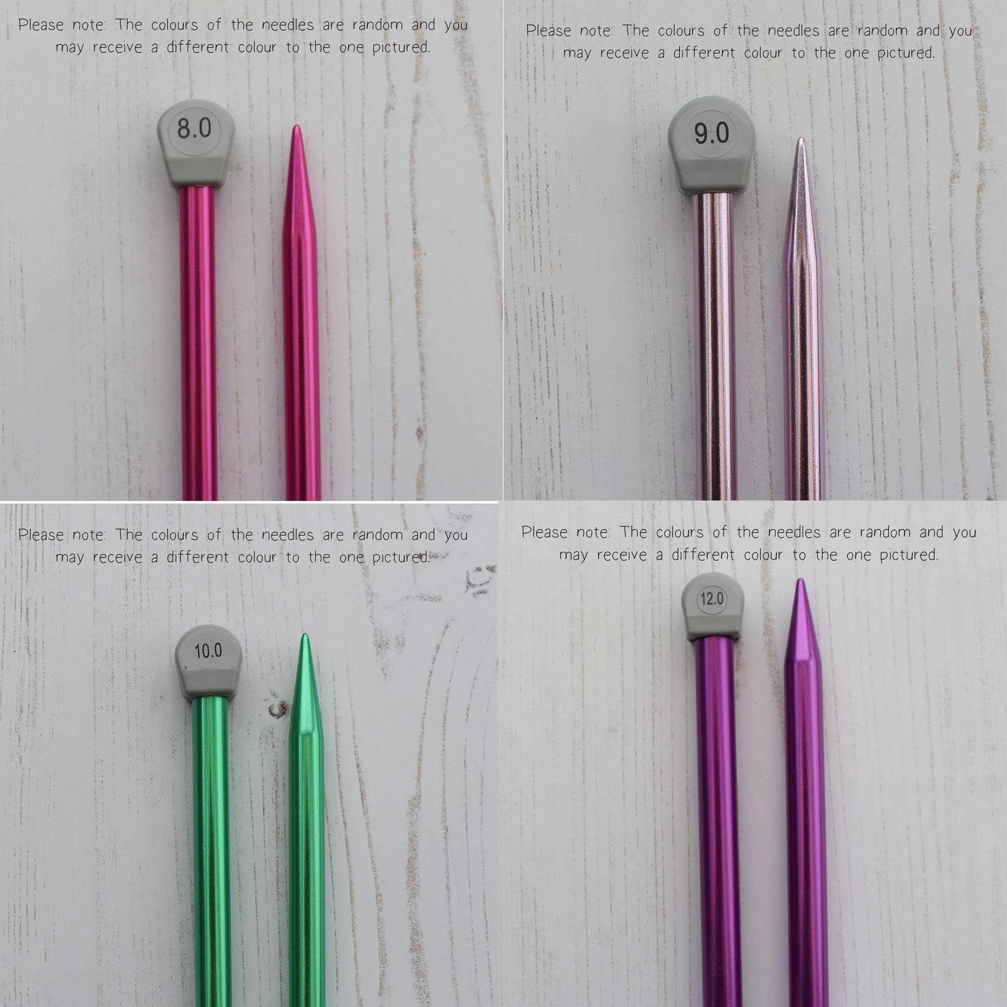 Coloured Knitting Needles Aluminium Metal Knit Pins 21 Sizes - Etsy