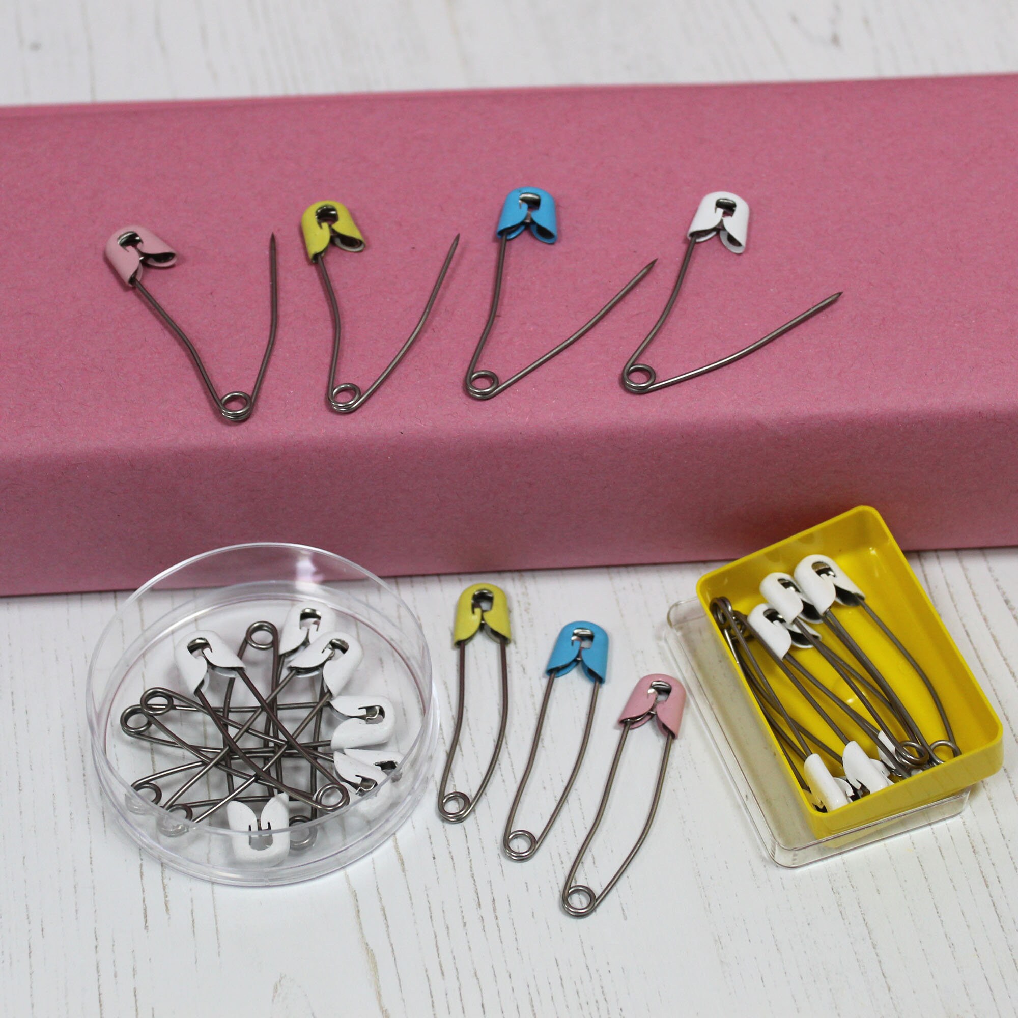 Black Safety Pins White Baby Diaper Safety Pins – Bulk Pack Options (3 ...