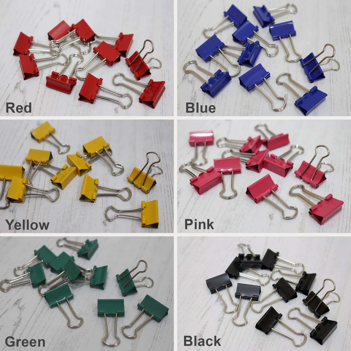 Bulldog Foldback Clips 19mm Letter and Binder in 13 Coloured and Pastel ...