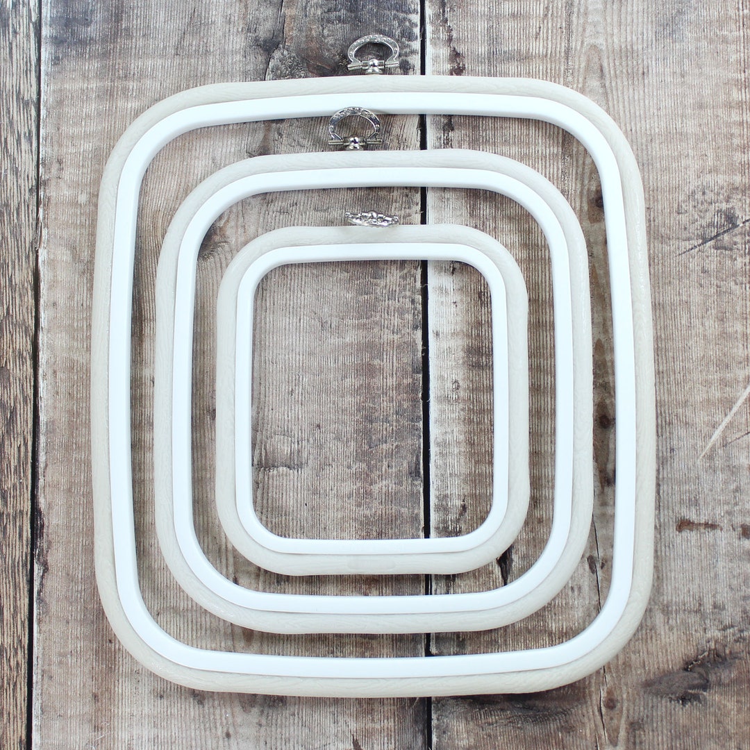 Nurge Embroidery Flexi Hoop Square Cross Stitch Display White in 2 ...