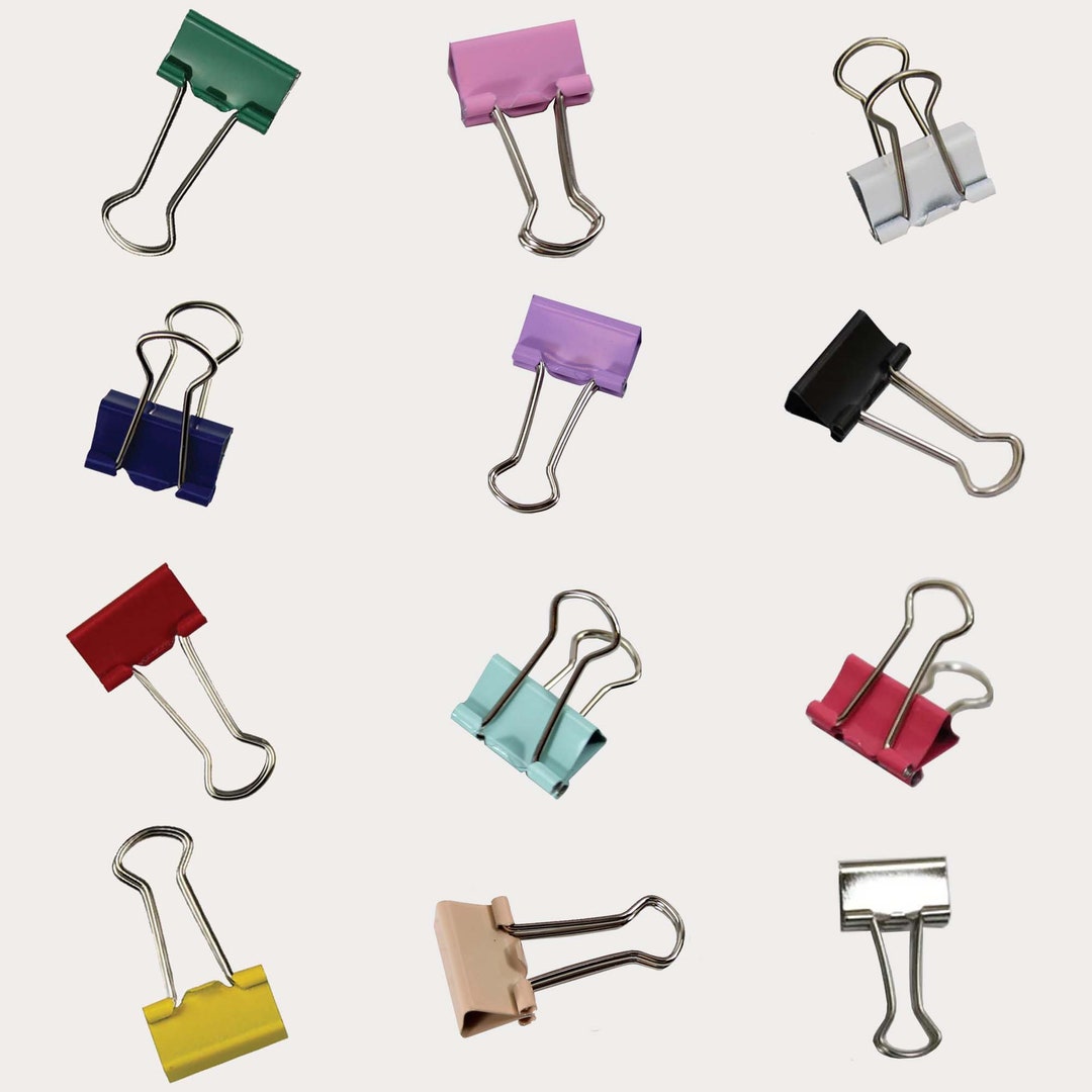 Bulldog Foldback Clips 19mm Letter and Binder in 13 Coloured and Pastel ...