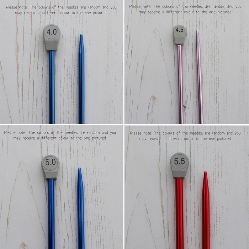 Coloured Knitting Needles Aluminium Metal Knit Pins 15 Sizes - Etsy