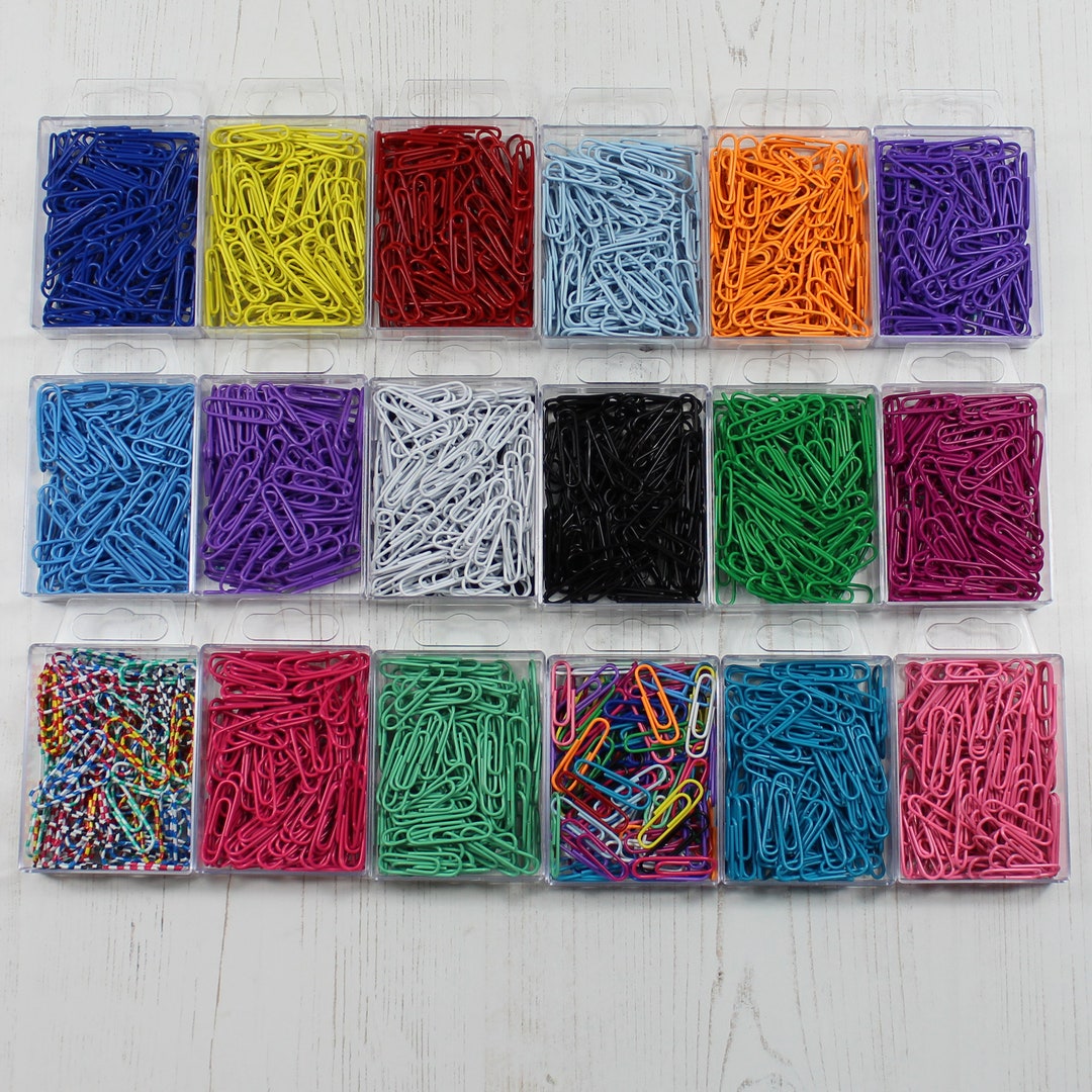 Paper Clips 28mm 18 Coloured Options + Assorted Colours in a Neat ...
