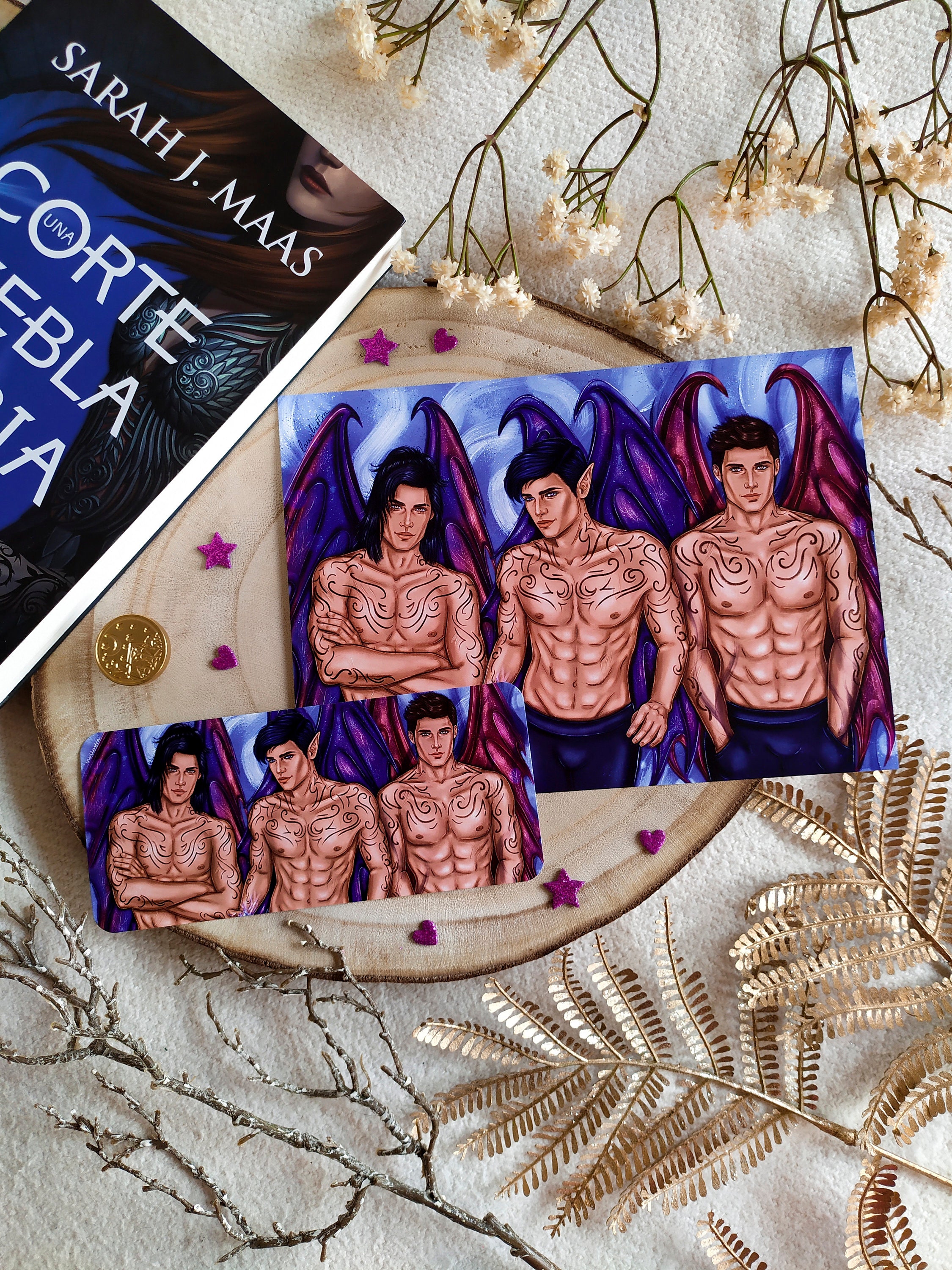 Print/ Bookmark Rhys Cassian & Azriel the Bat Boys Illyrian - Etsy