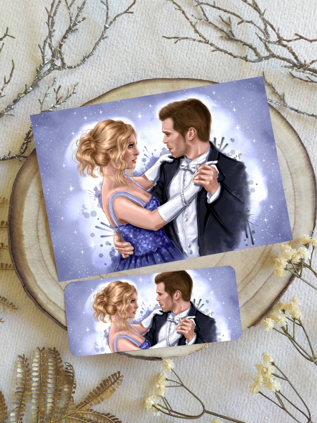 Klaus & Caroline Print/bookmark, Vampire Diaries - Etsy