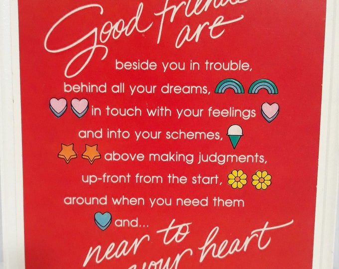 Good Friends Vintage Hallmark Wooden Plaque, Friends Vintage Gift ...