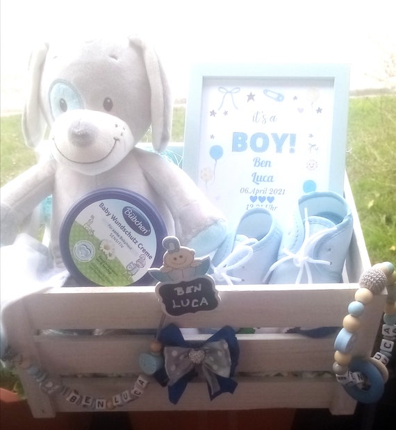Toys & Games Baby Diaper Box Blue Boy Pacifier Chain with Name and ...