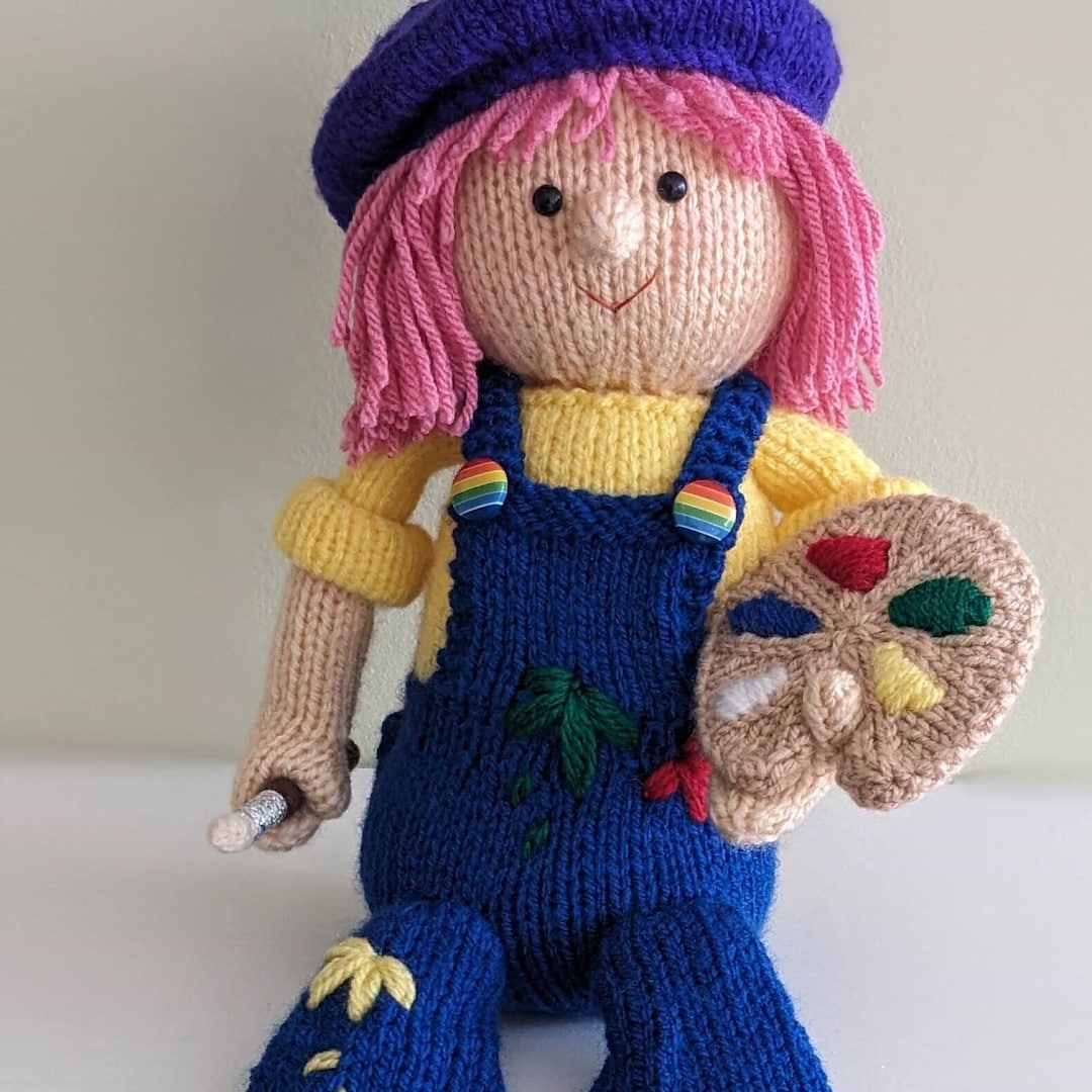 Knitting Pattern. PDF Digital Download. Annie the Artist Shelf Sitter ...