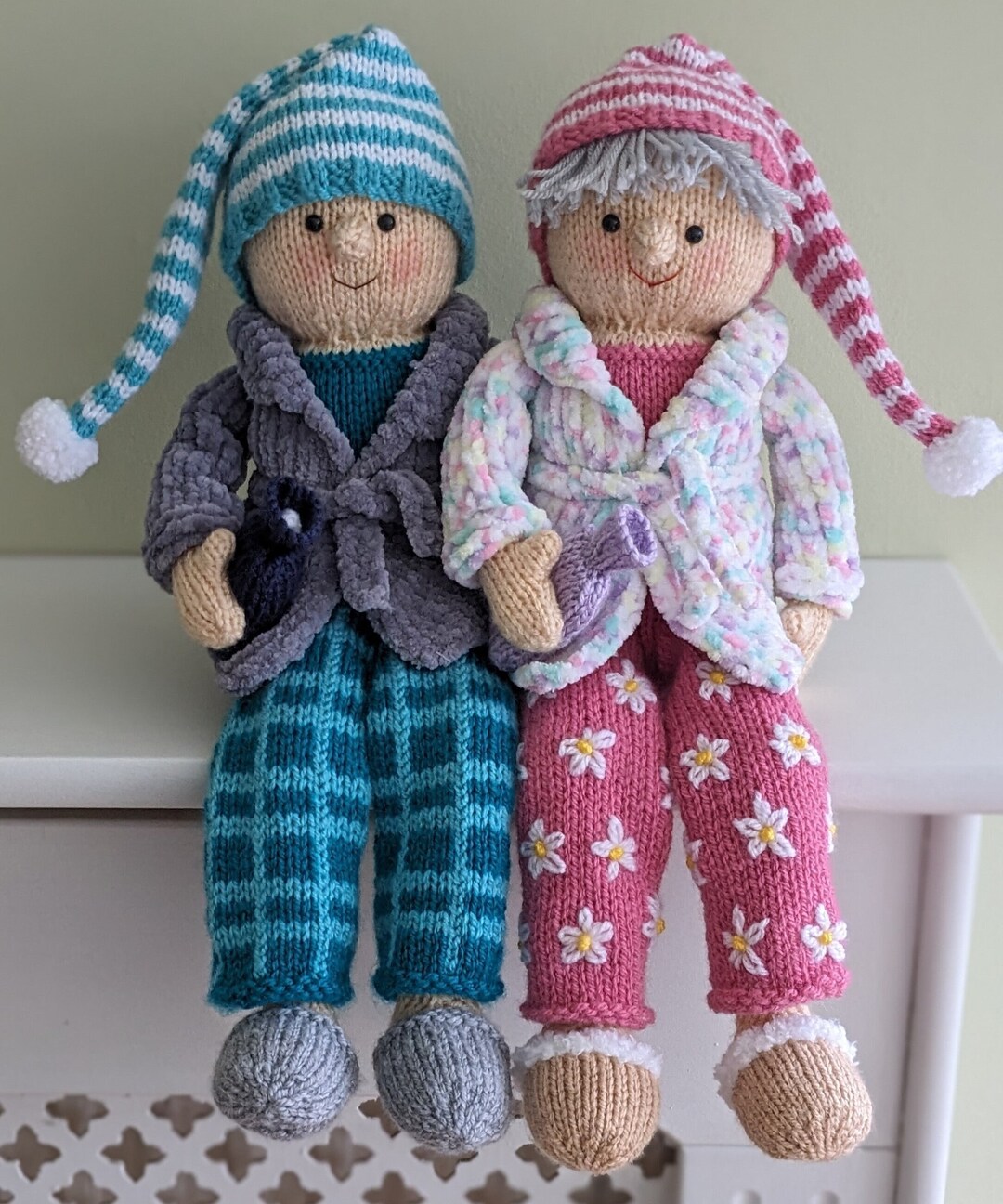 Knitting Pattern. PDF Digital Download. Polly & Jim the Pyjama Day ...