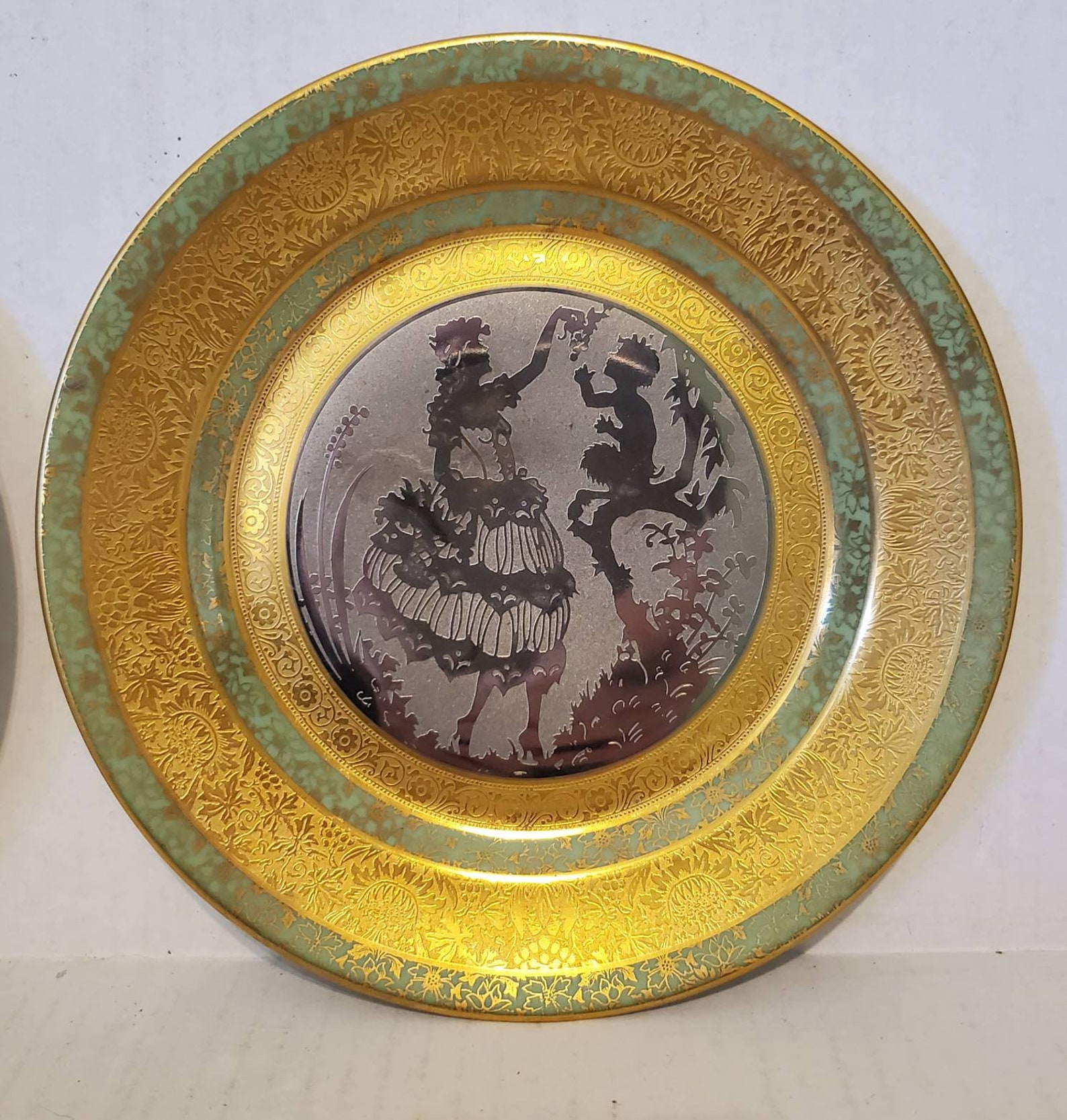 Limoges France Royal China Gold Silver Green Plates set of 2 | Etsy Limoges France Royal China Gold Silver Green Plates set of 2 | Etsy