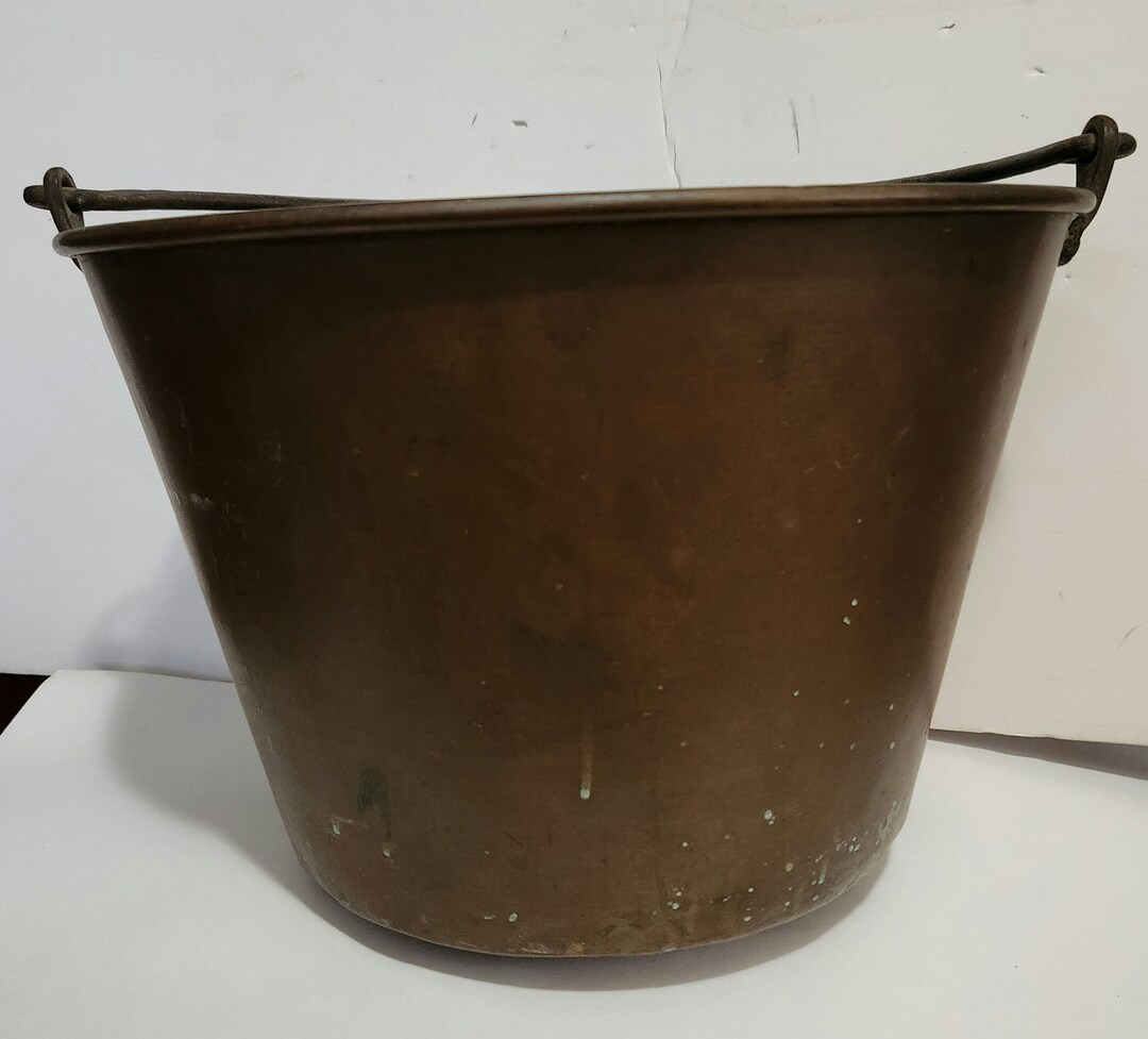 Antique Copper Milk Bucket With Bail - Etsy