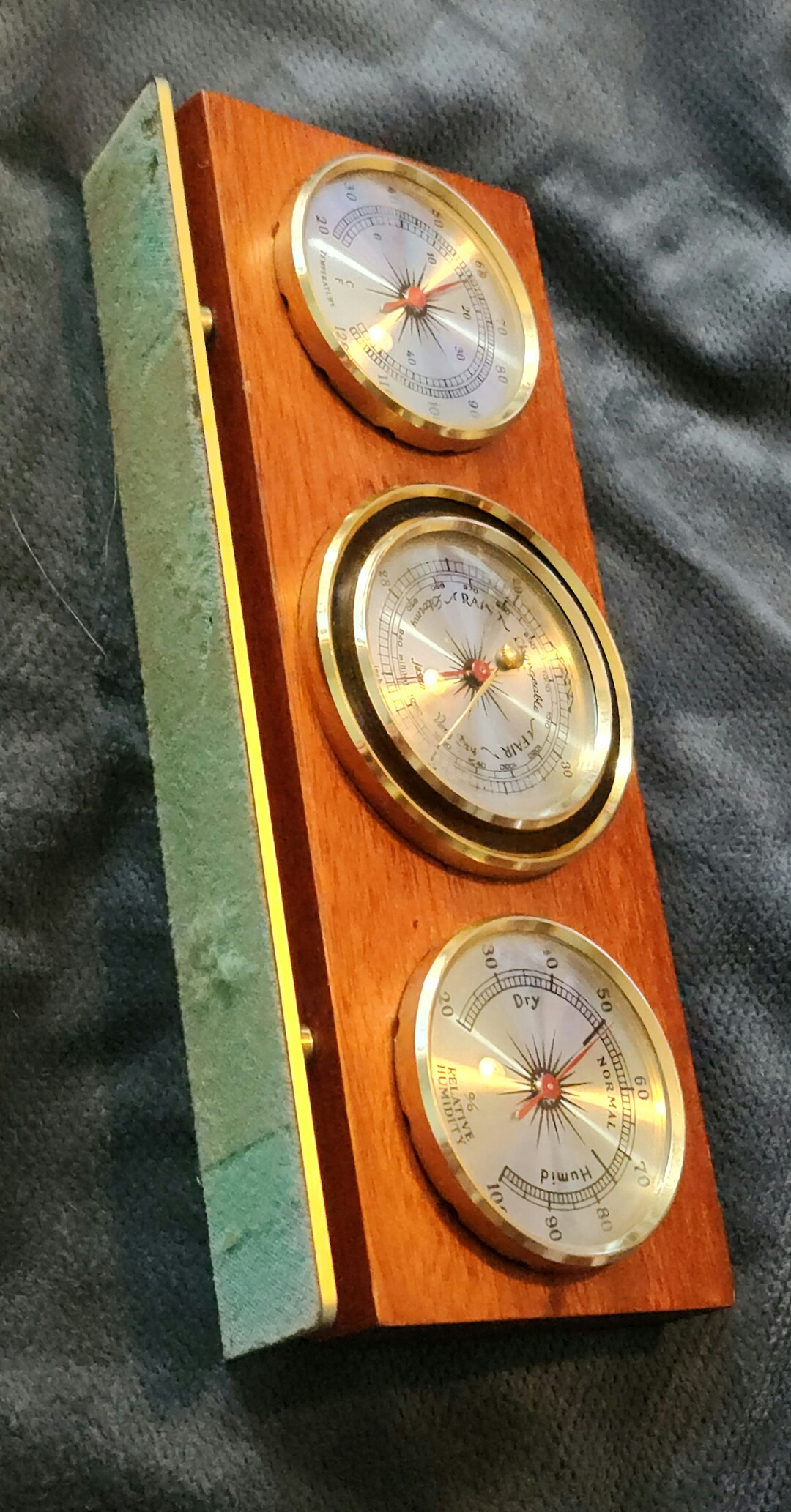 Mid Century Jason Wood Desk Weather Station Barometer - Etsy