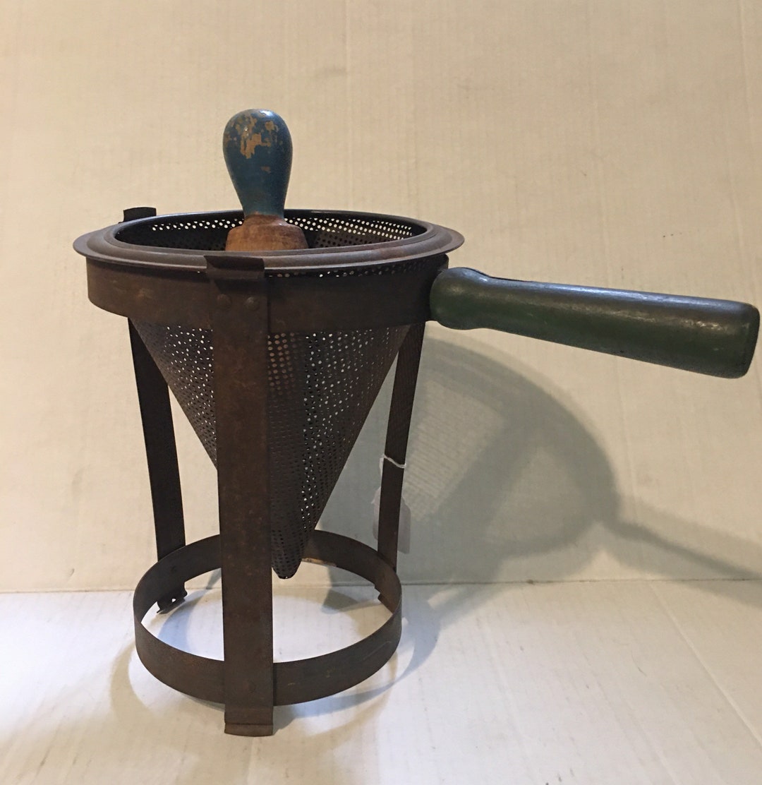Antique Cone Sieve Food Mill Strainer on Tripod Stand With - Etsy