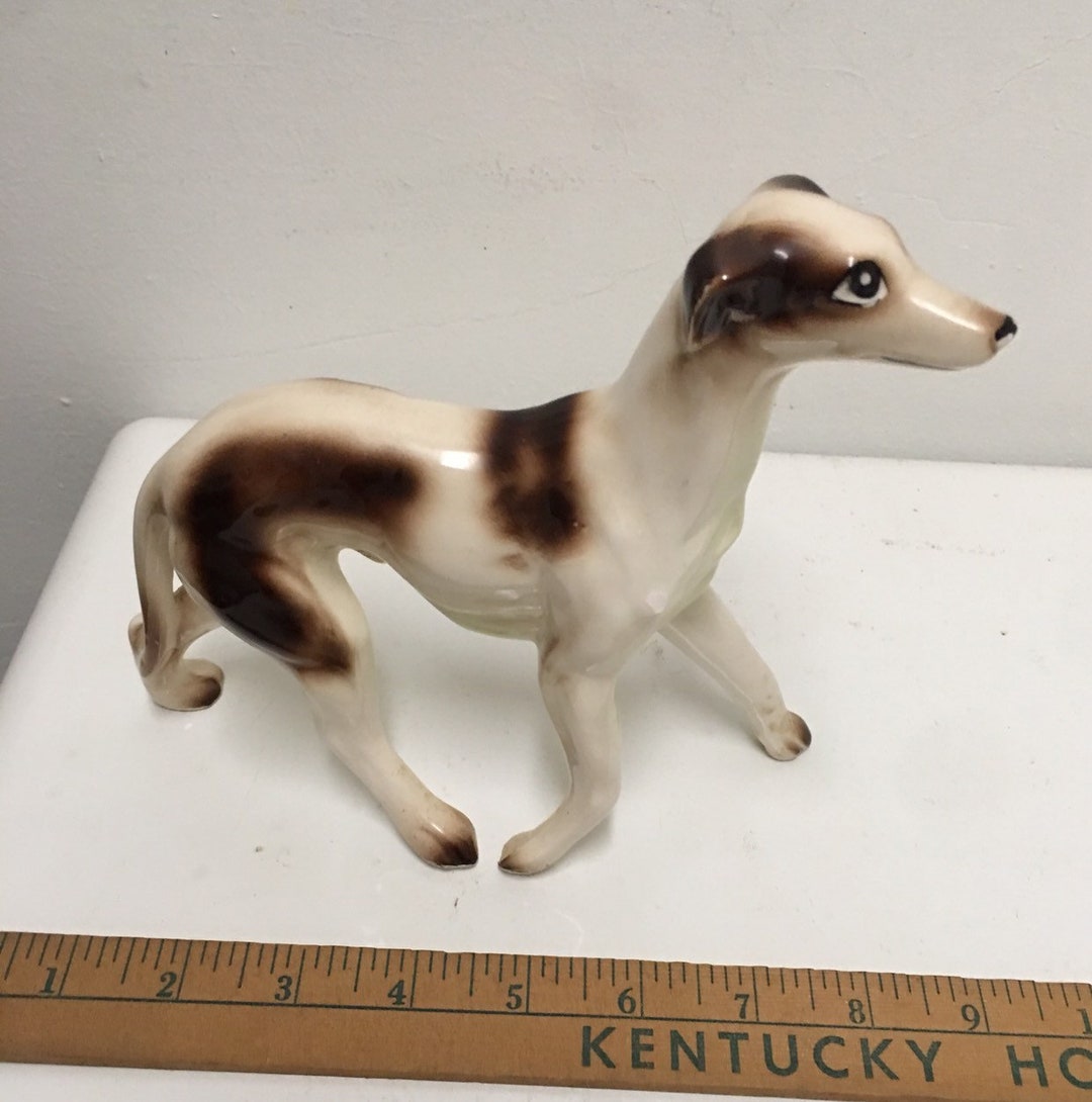 Vintage Mid Century Greyhound Figurine en céramique Staffordshire Bone ...
