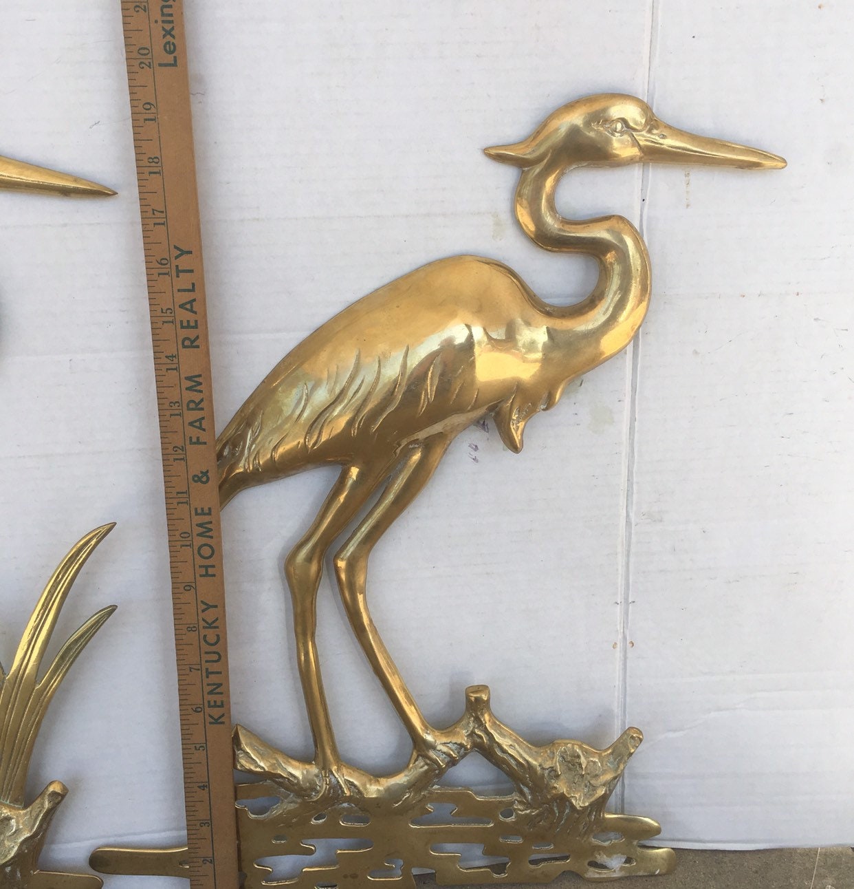 Mid Century Modern Large Brass Crane Bird Wall Decor Set of 2 - Etsy