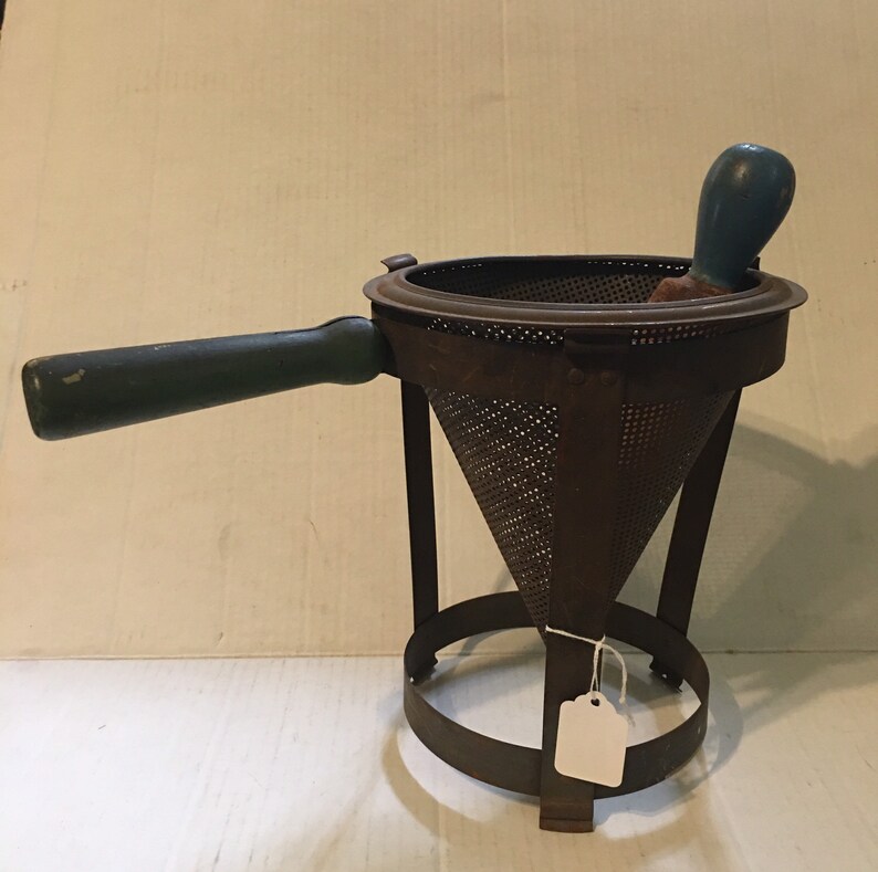 Antique Cone Sieve Food Mill Strainer on Tripod Stand With - Etsy