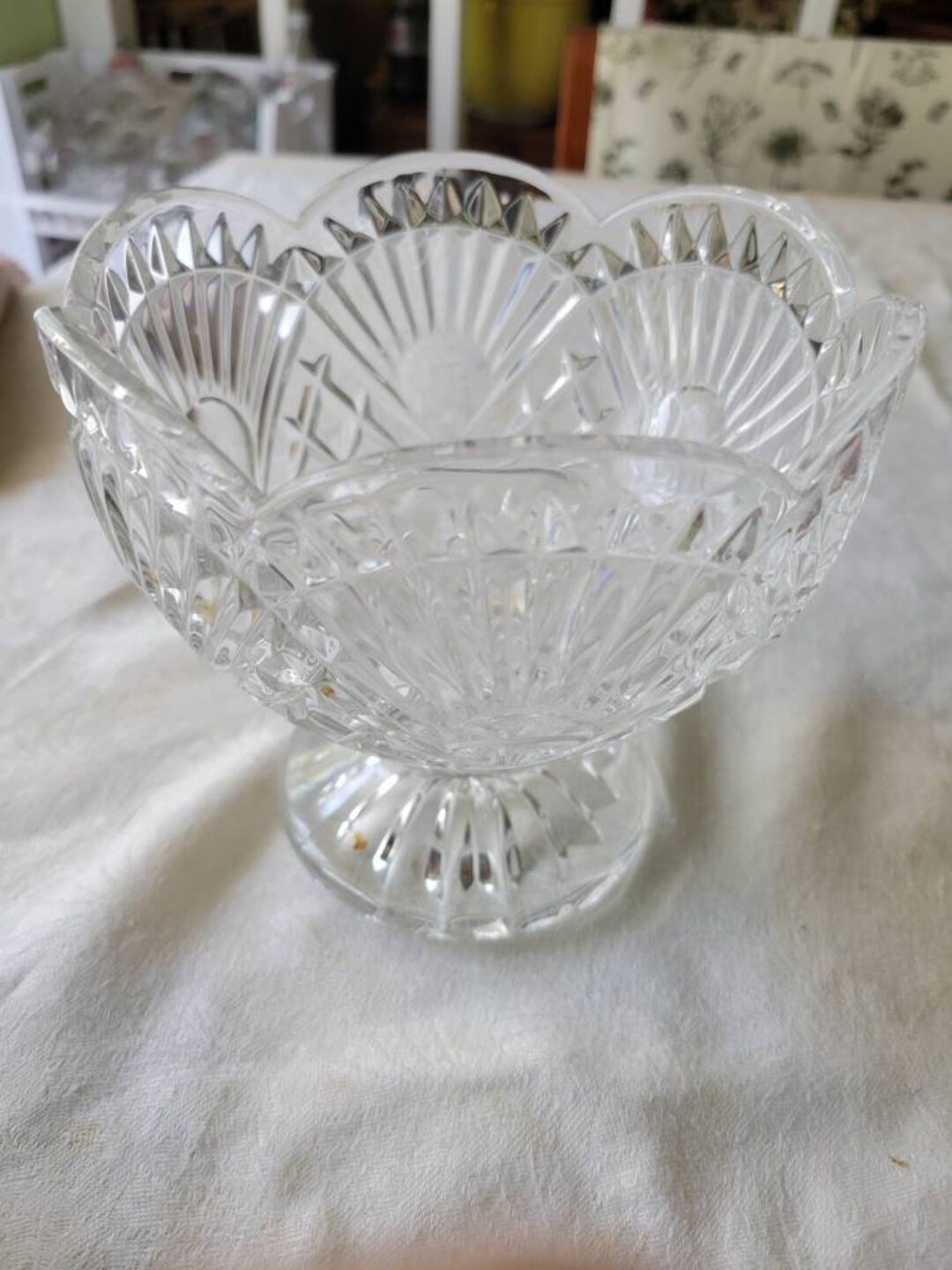 Vintage Pressed Glass Serving Dish by Godinger Glass. - Etsy