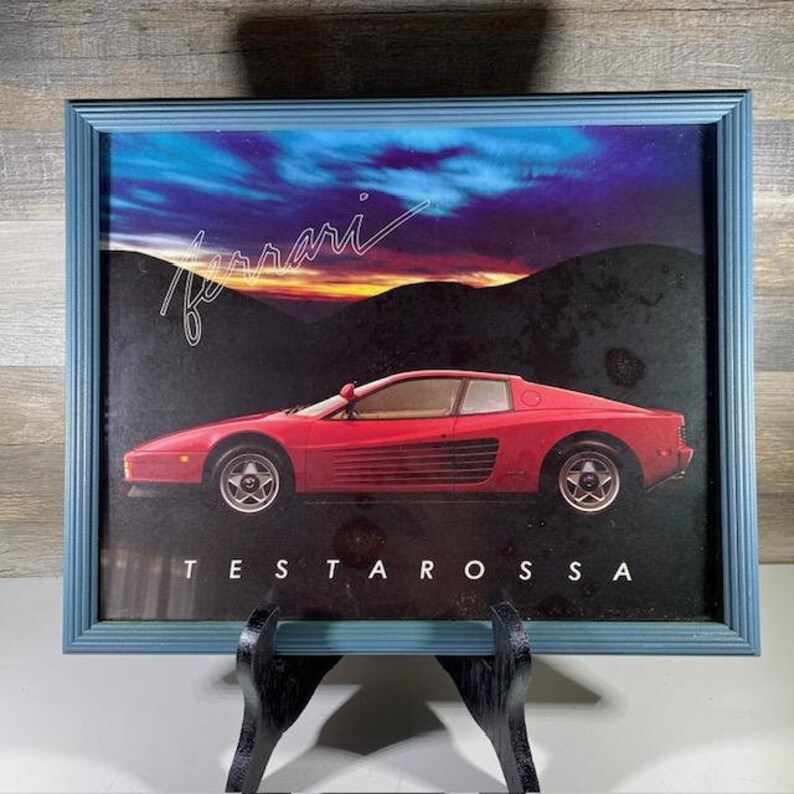 Vintage 1980s Figi Graphics Ferrari Testarossa Frames Print Fast Car ...