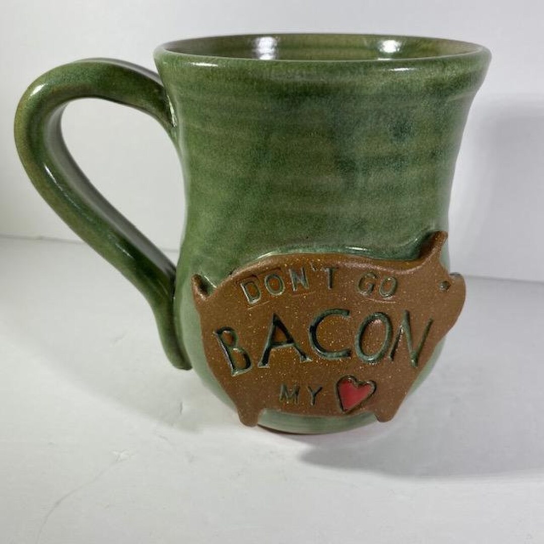 Mudworks USA Stoneware Pig Bacon Hand Crafted Mug don't Go Bacon My ...