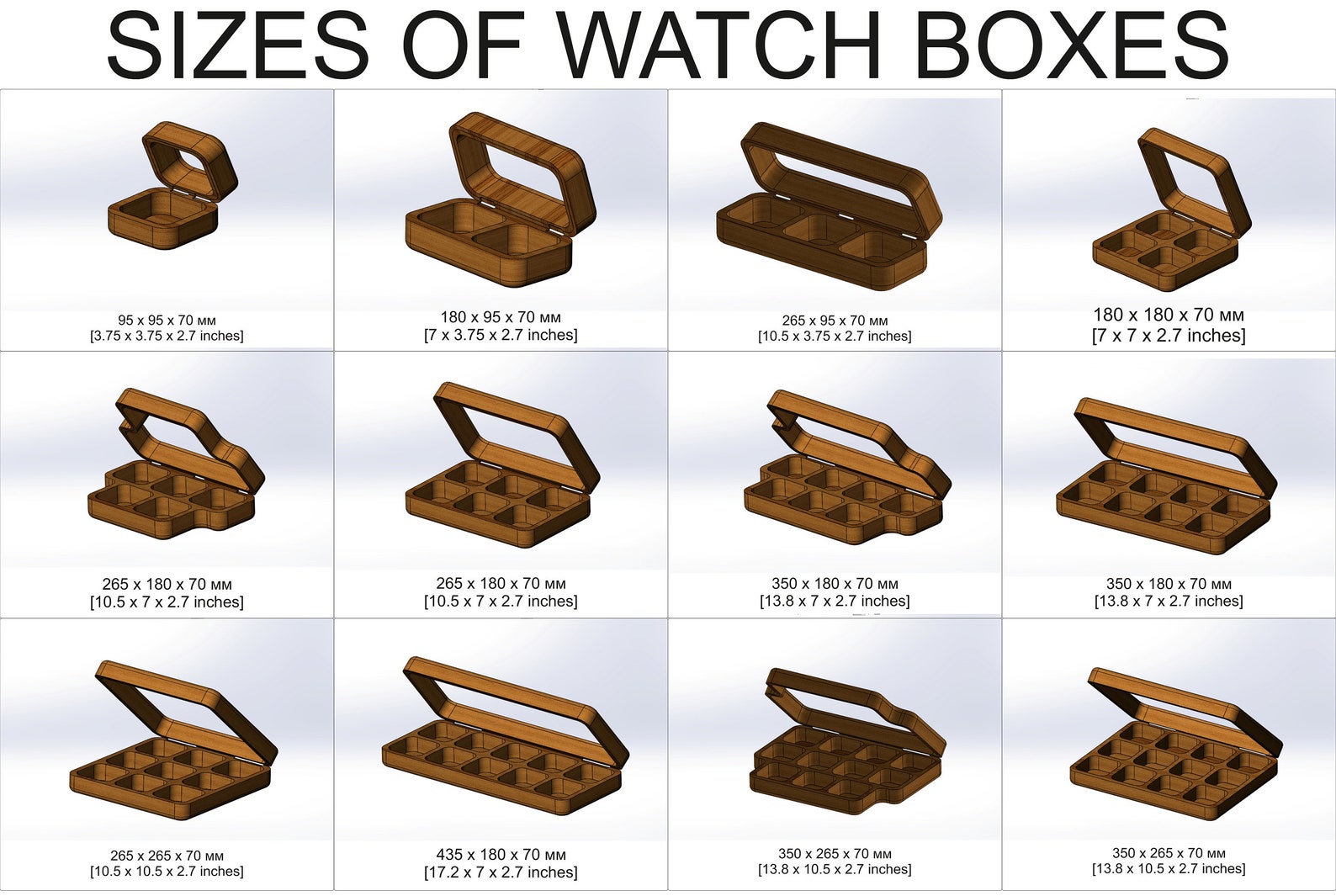 Wood Watch Box Walnut Watch Storage Box Modern Watch Boxes - Etsy UK