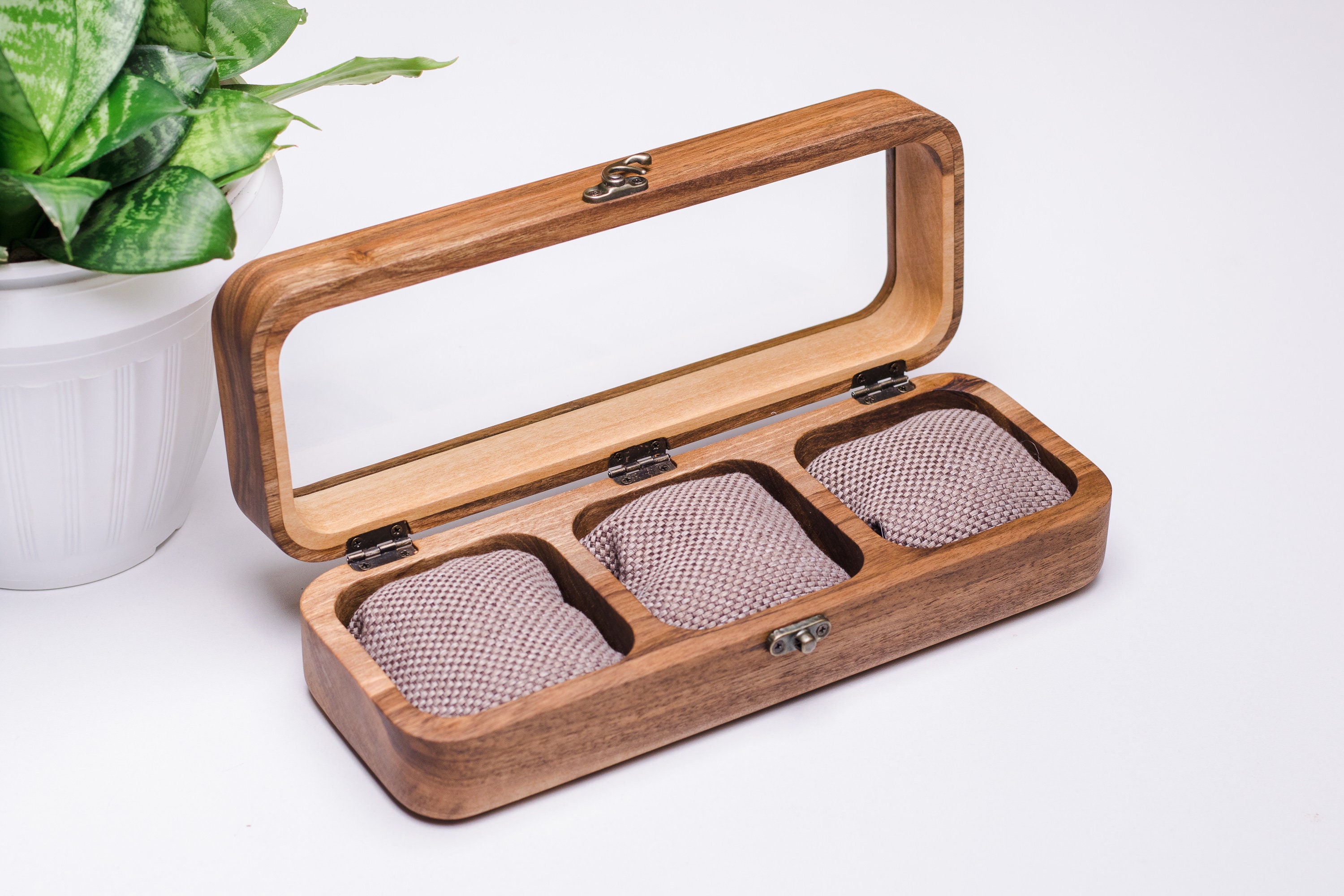 Wood Watch Box Walnut Watch Storage Box Modern Watch Boxes - Etsy UK