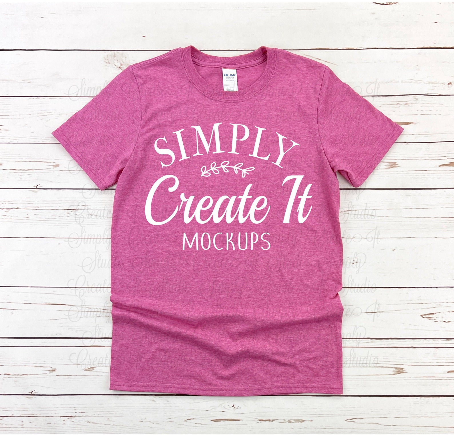 Gildan 64000 Heather Berry Mockup 64000 Gildan Mockup Gildan - Etsy