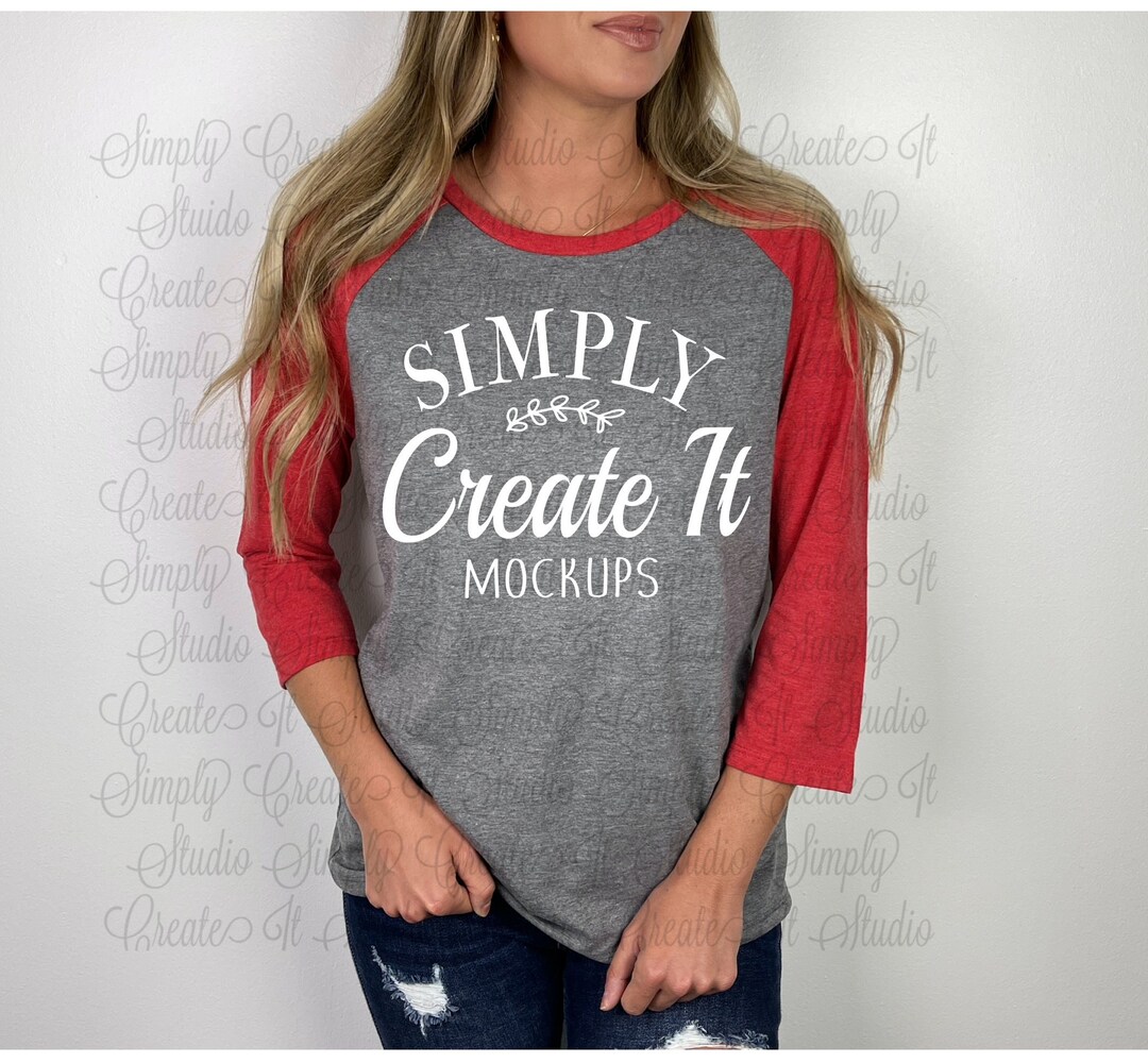 District DM136L Red Frost Model Mockup, DM136L Red Mockup, Raglan ...