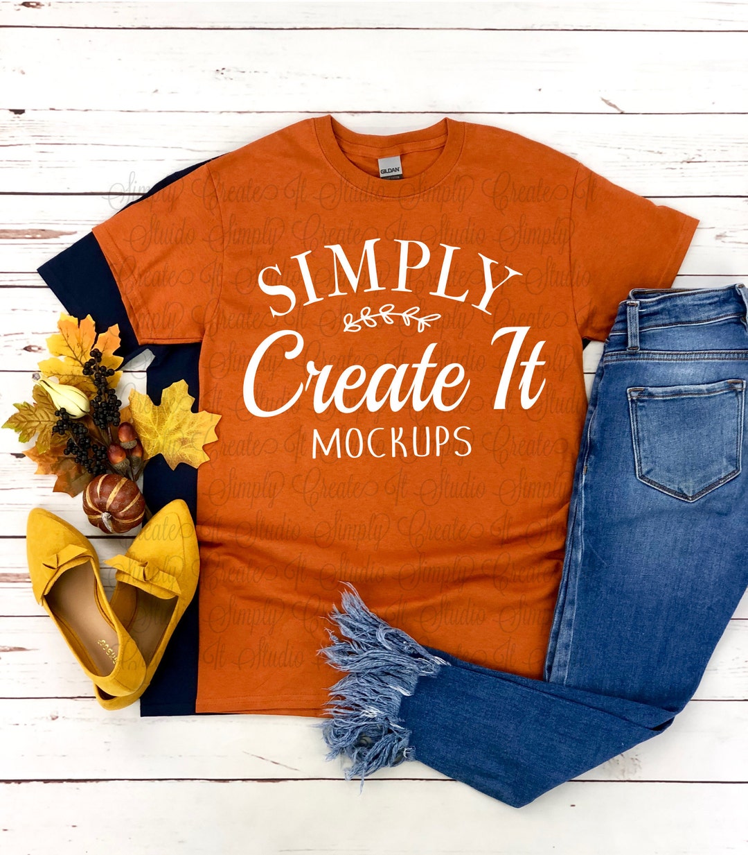 Gildan 5000 Sunset/navy Fall Mockup 5000 Mockup Gildan - Etsy