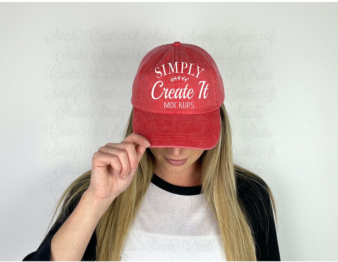 Red Hat Model Mockup, AD969 Red Hat Patriotic Mockup, Red Cap Mockup ...