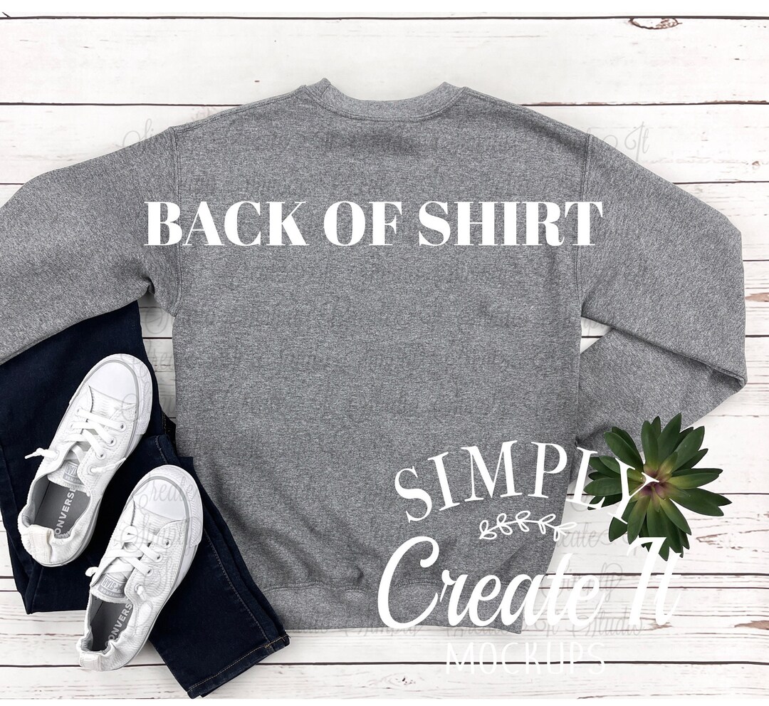 Gildan 18000 Graphite Heather Mockup, Gildan 18000, Graphite Heather ...