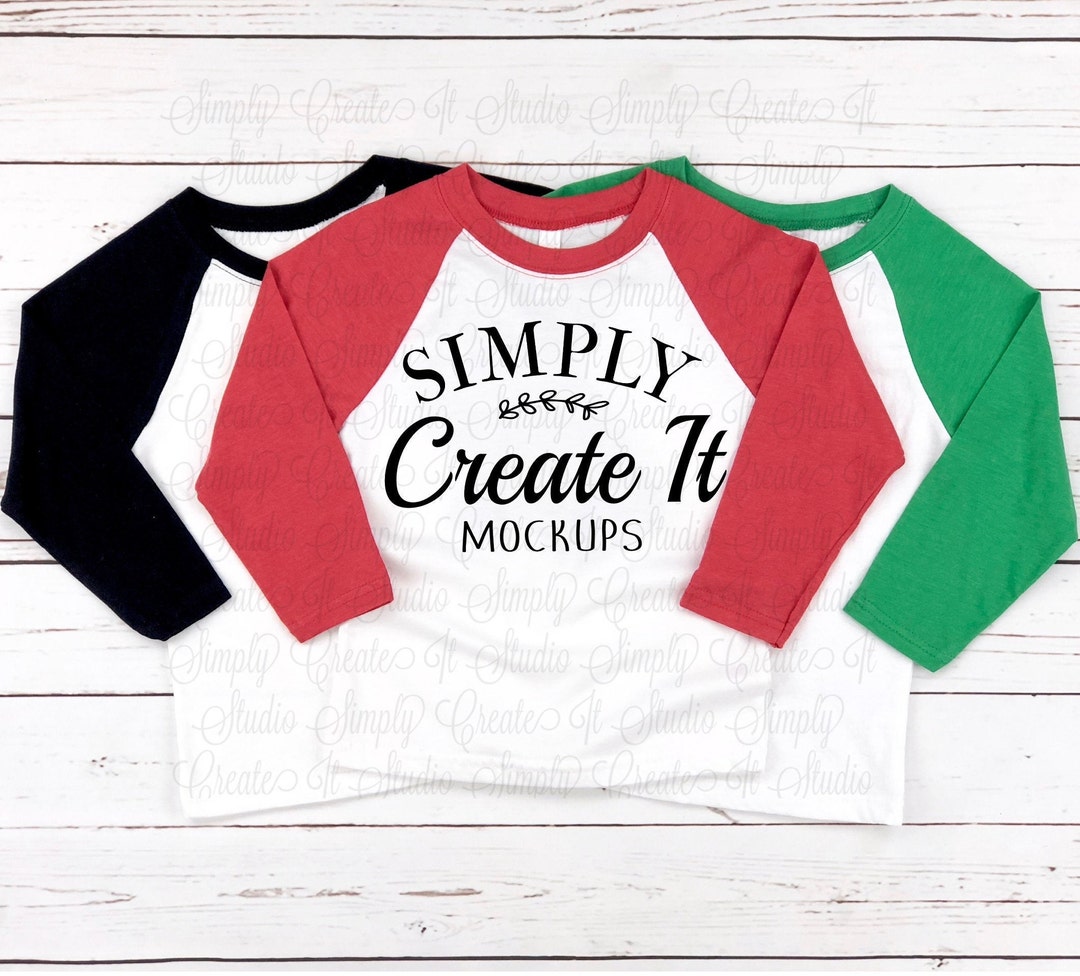 Youth Next Level Red Black and Kelly 3352 Mockup 3352 Next - Etsy