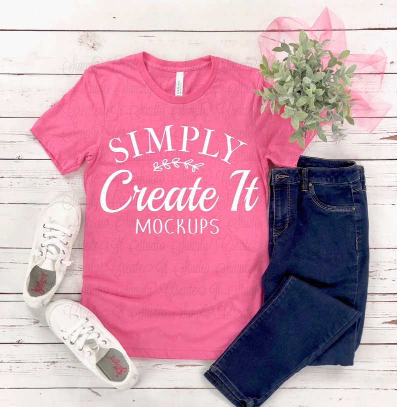 Bella Canvas 3001 Charity Pink Mockup Bella 3001 Pink Pink - Etsy
