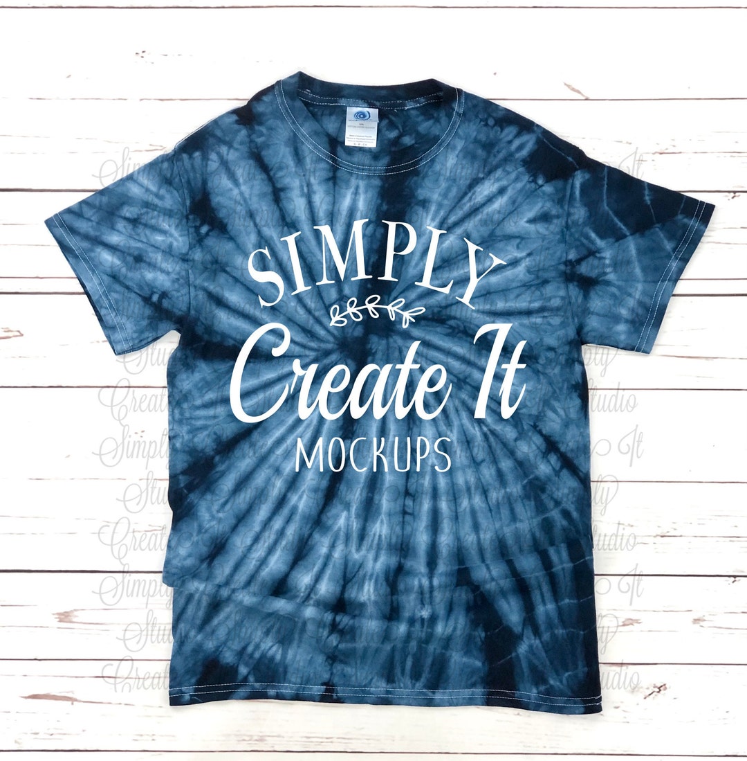 Colortone CD101 Spider Navy Tie Dye Mockup, Spider Navy Tie Dye T-shirt ...