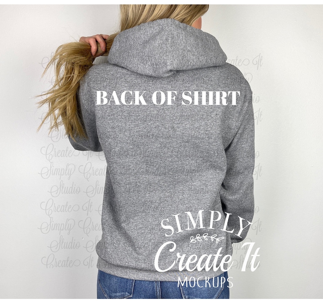 Gildan 18500 Graphite Heather Hooded Sweatshirt Model Mockup, Gildan ...