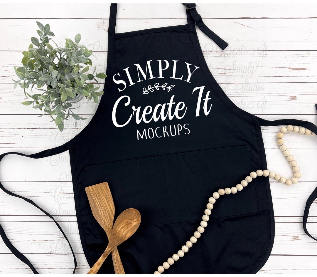 Black Apron Mockup, Port Authority® Black Apron Mockup, Port Authority ...